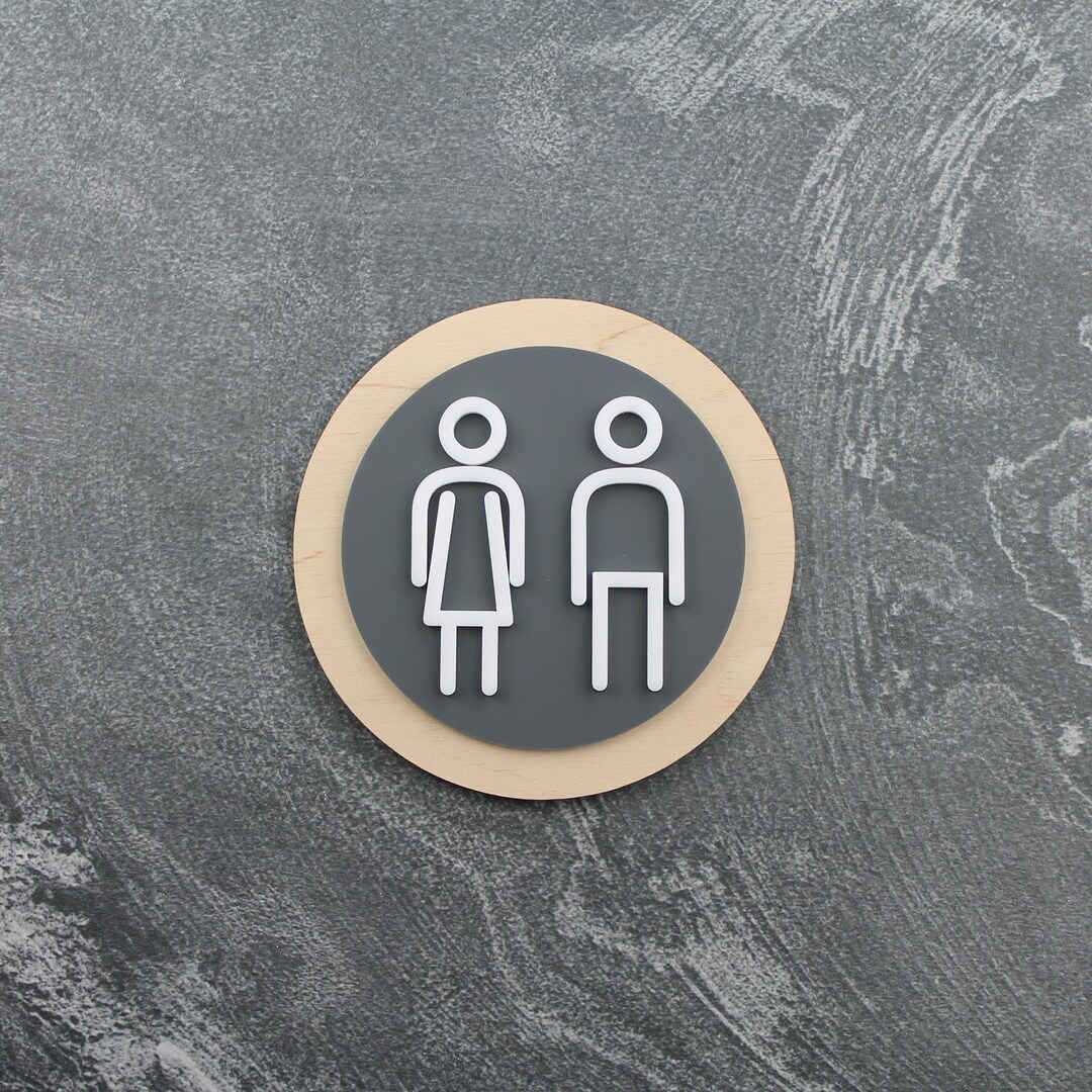 Bsign - Restroom Sign - All Gender Bathroom Symbol - Toilet Signage ...