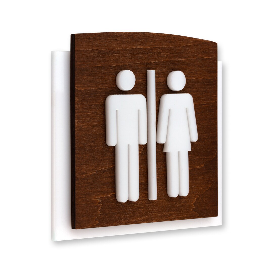 Bsign - Restroom Sign All Gender - WC Bathroom Signage - Toilet Plaque ...