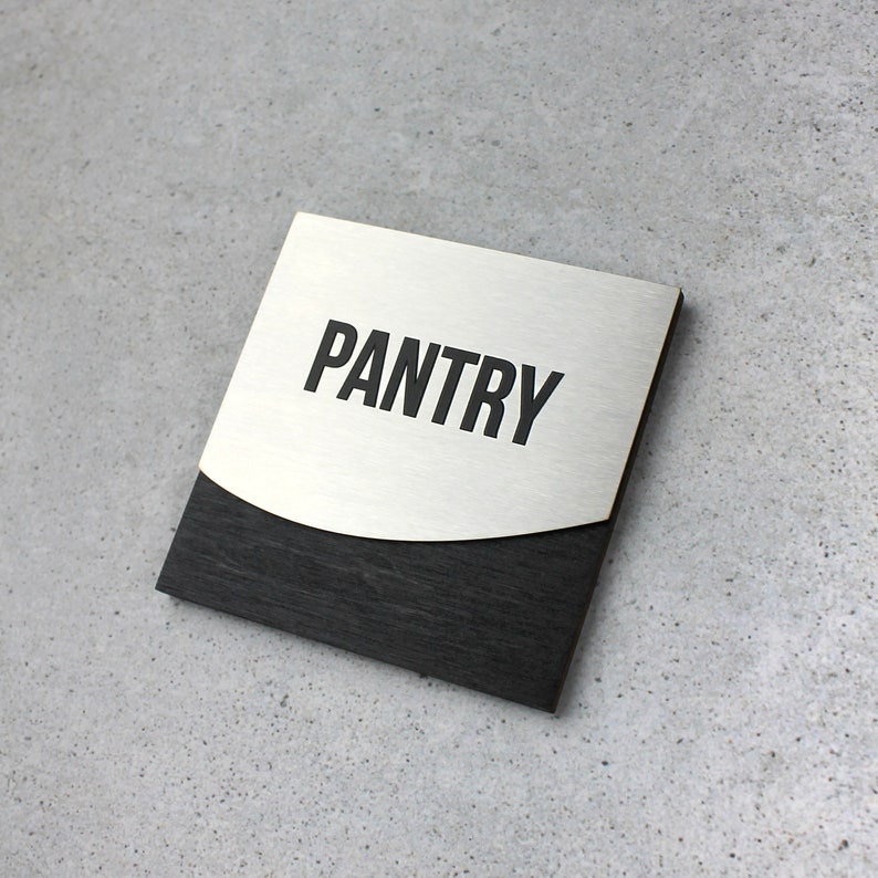 Pantry Sign for Door Metal Pantry Room Decal Wood Labels | Etsy