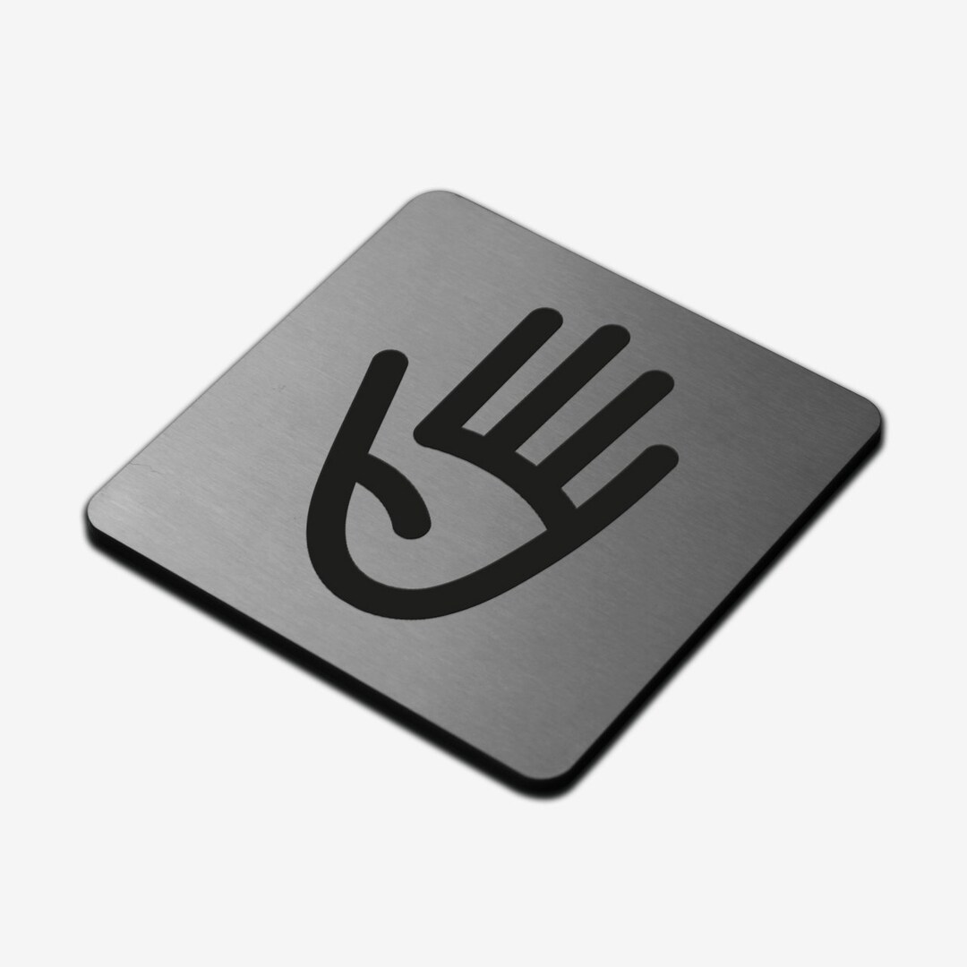 Bsign - Metal Sign Push Sticker - Stainless Steel Decals - Etsy