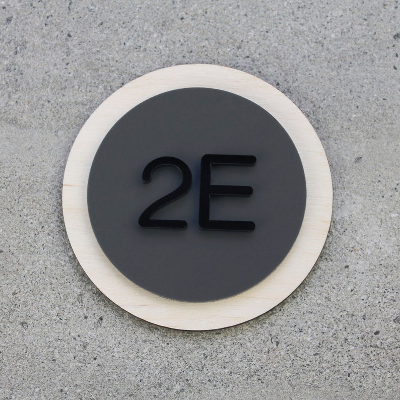 Modern Round Apartment Numbers Sign - Hotel Condo Door Signage ...