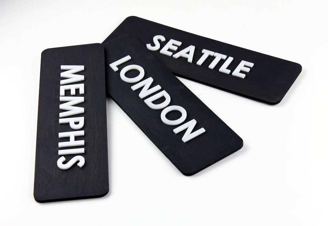 Bsign - World Clock Sign - Time Zone Clock Signs - Wood Sign for Wall ...