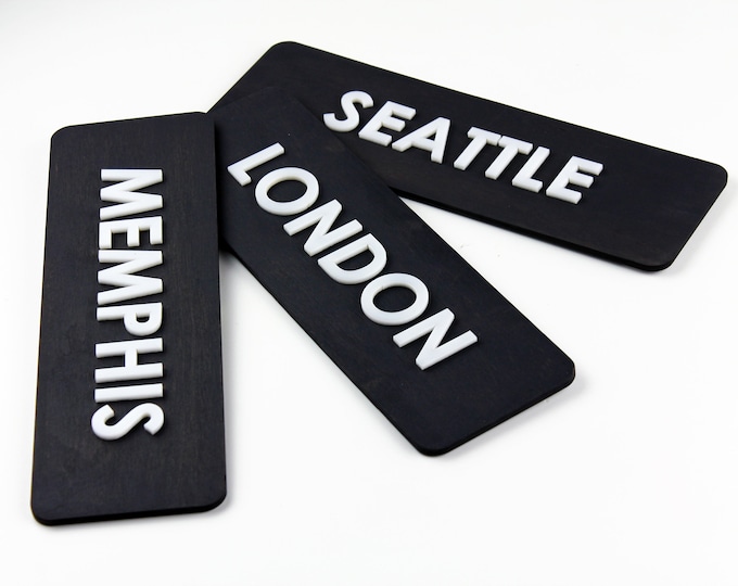 Time Zone Clock Metal Finish Sign, City and Country World Clock Sign ...