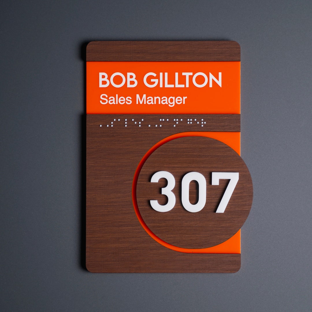 Door Number Sign for Office Room - With Name and Number Wall Room ...