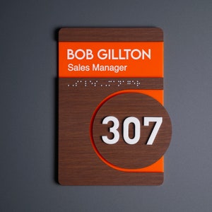 Door Number Sign for Office Room - With Name and Number Wall Room ...