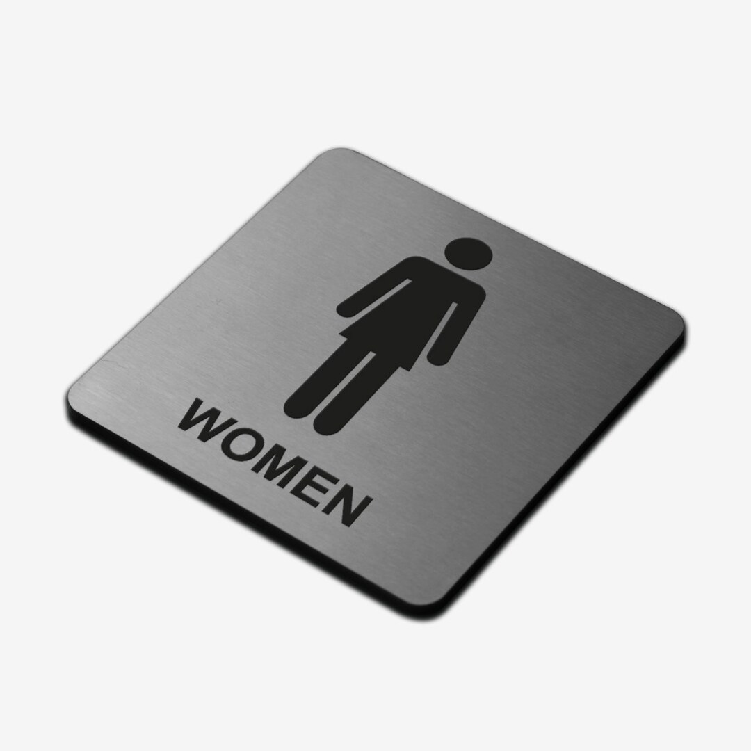 Bsign - Metal Sign Restroom Sign Sticker - Stainless Steel Decals ...