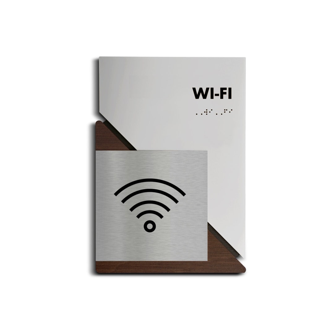 Wi-fi Signs Custom Door Sign Office Wood Sign Wall Room Signage Decor ...