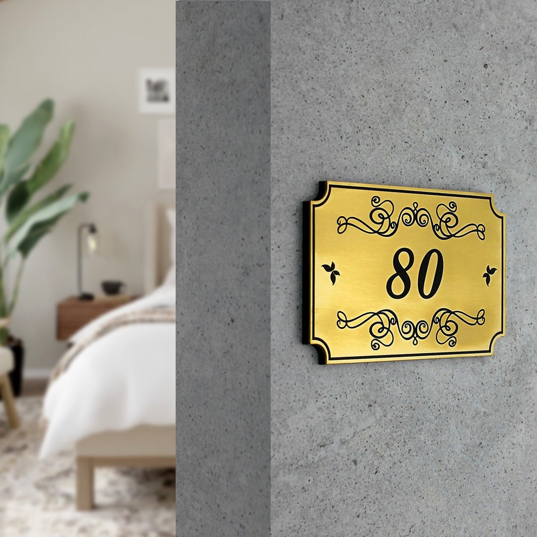 Bsign - Hotel Door Number - Apartment Door Plaques - Gold Door Sign ...