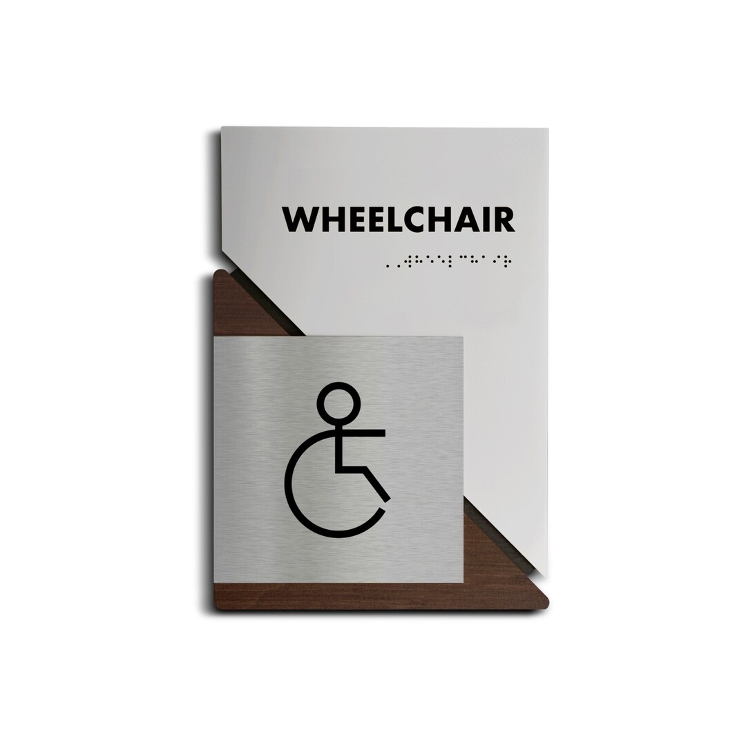 Wheelchair Sign for Restroom Custom Door Sign Office Wood Sign Wall ...