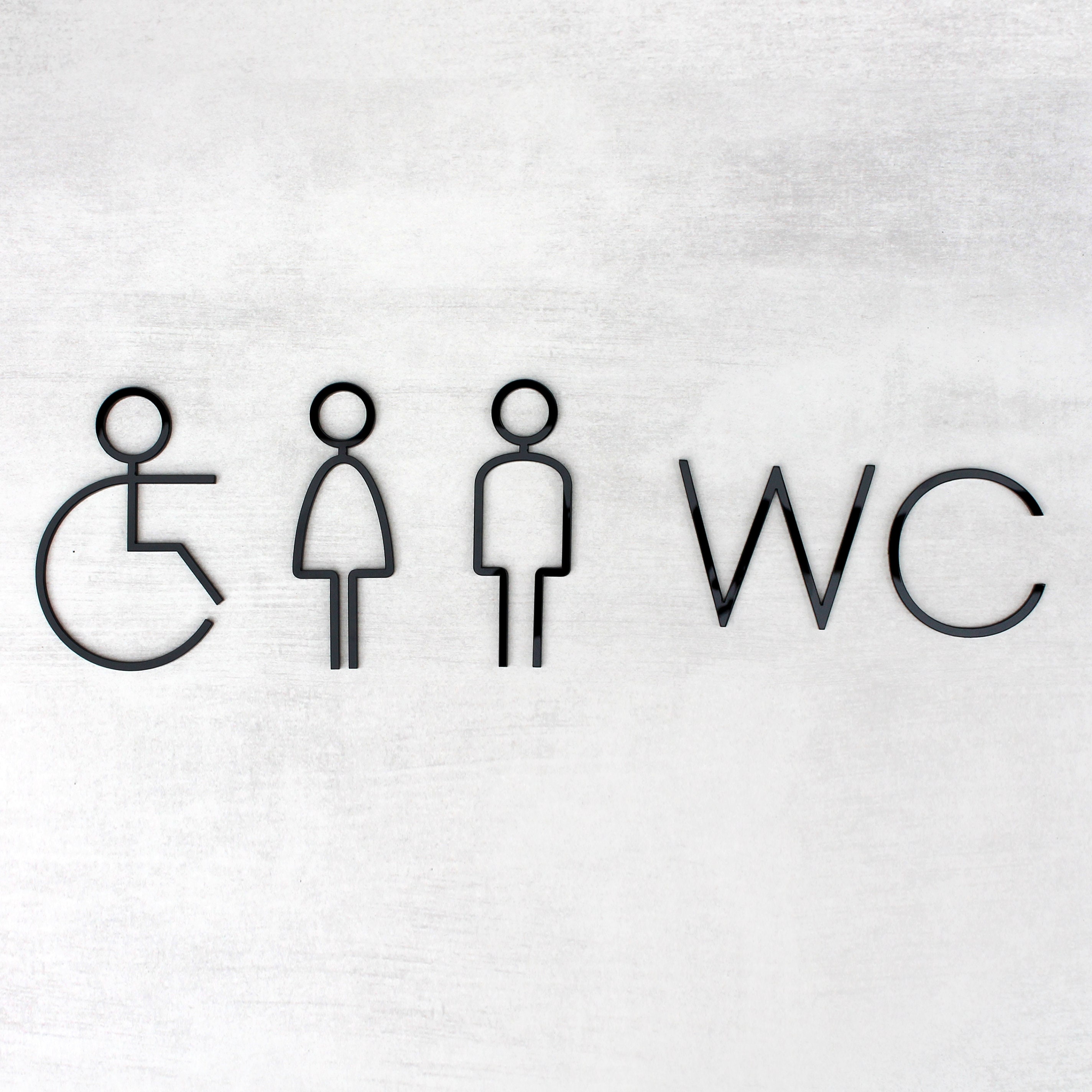 Bsign - Modern Toilet Sign - Men Bathroom Sign - Restroom Sign - Etsy