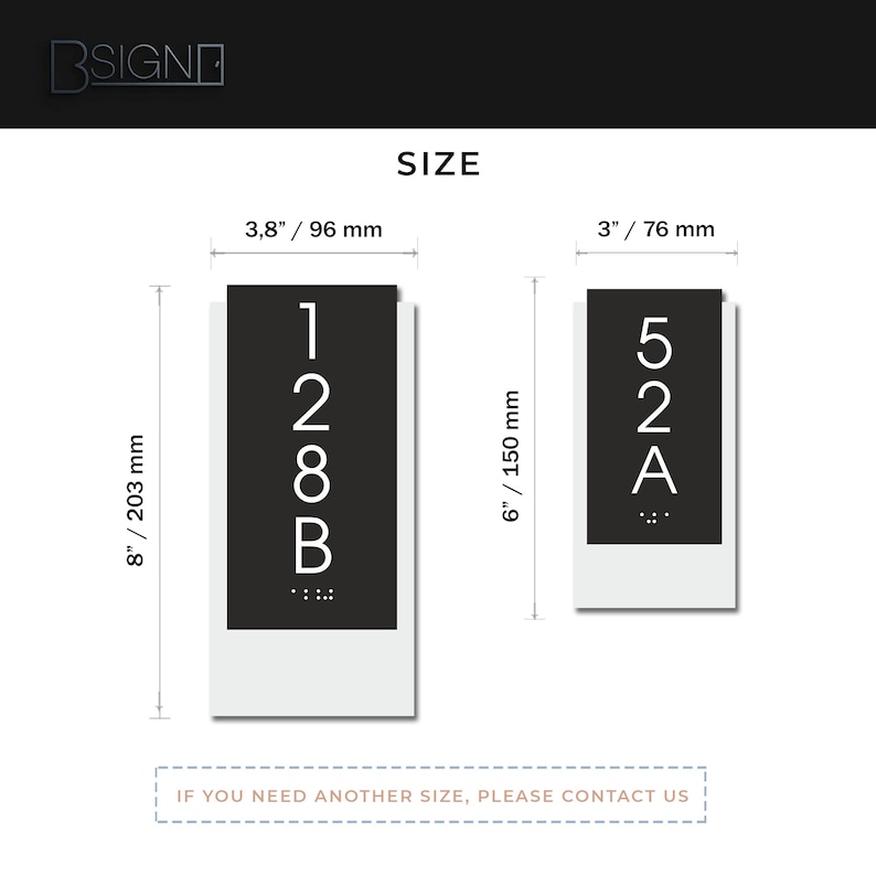 Unit Number Signs, Room Door Numbers, ADA Number Signs, Braille Room ...