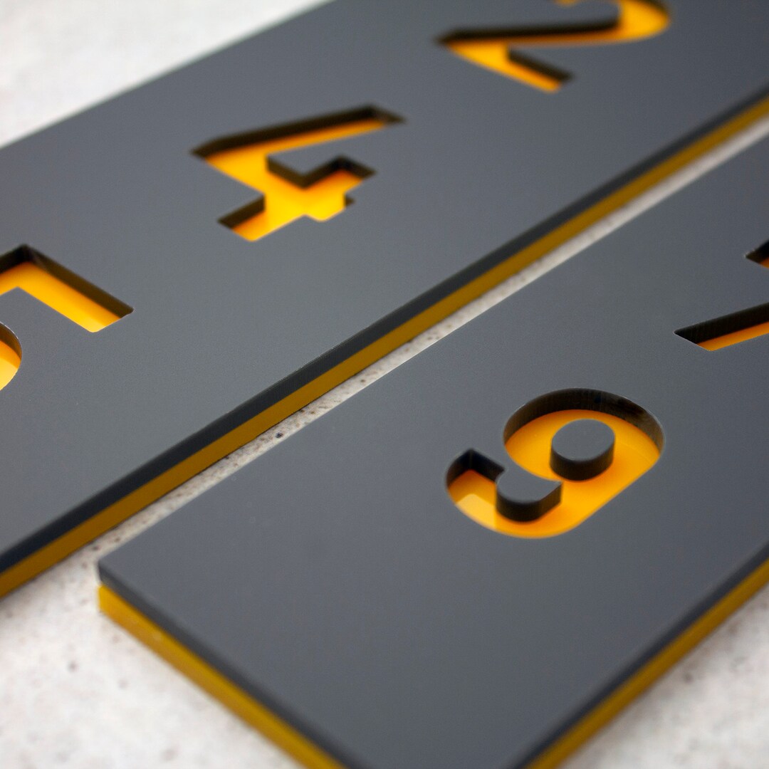 Custom Acrylic Door Number Sign: Modern Apartment, Hotel, House - Etsy