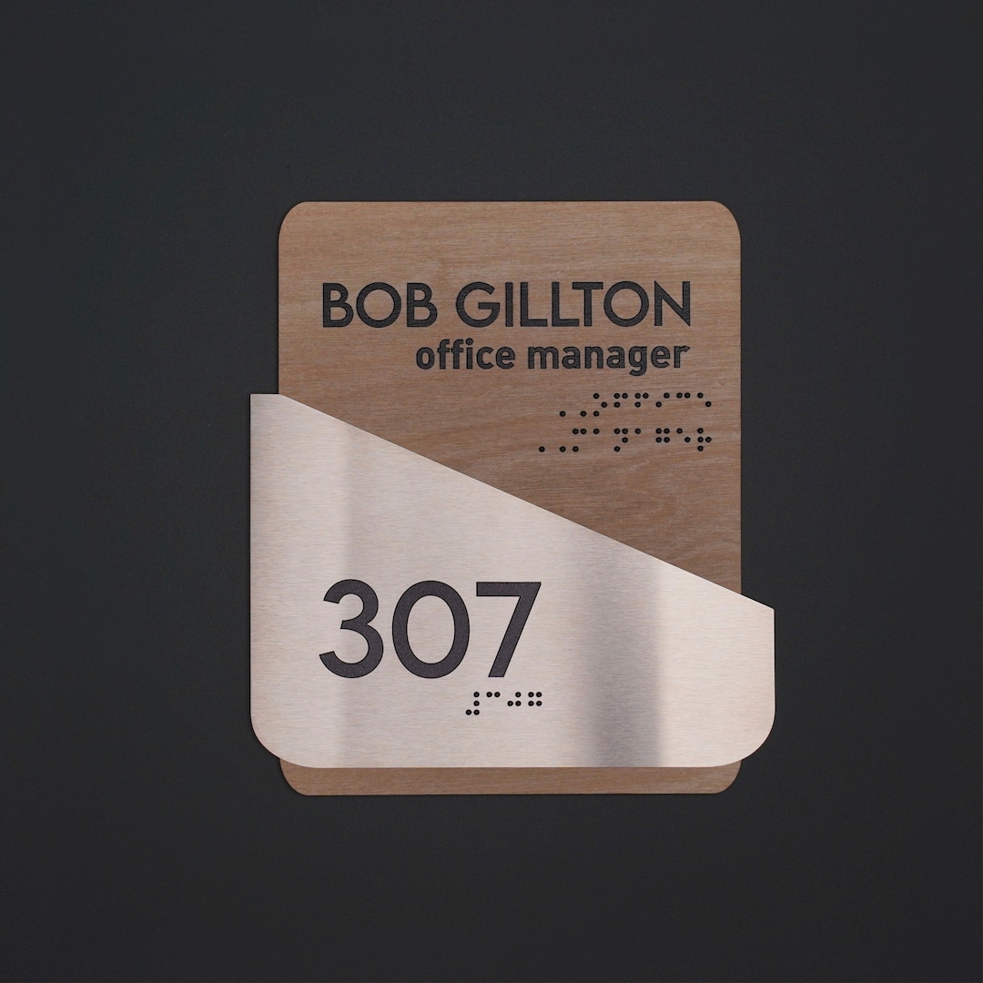 Door Number Sign for Office Room - With Name and Number Wall Room ...