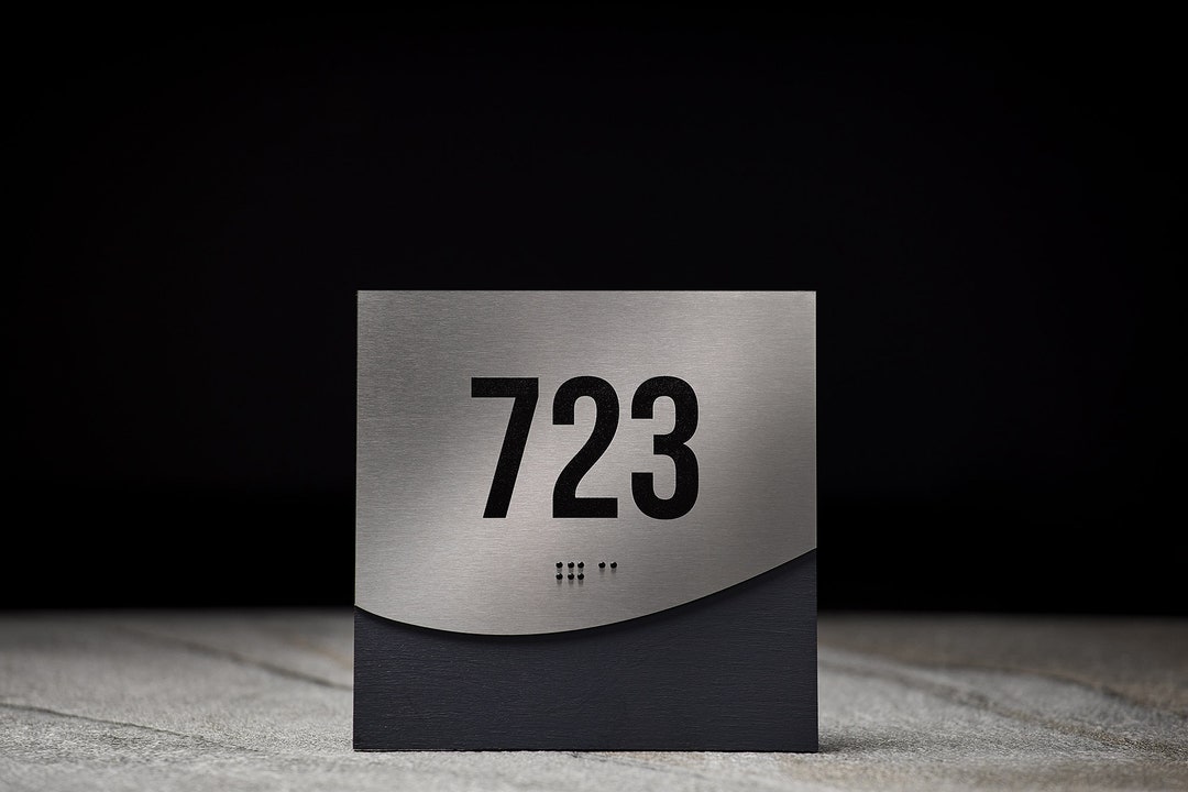 Bsign - Wooden Braille Signs Apartment Door Numbers, Unit Number Sign ...