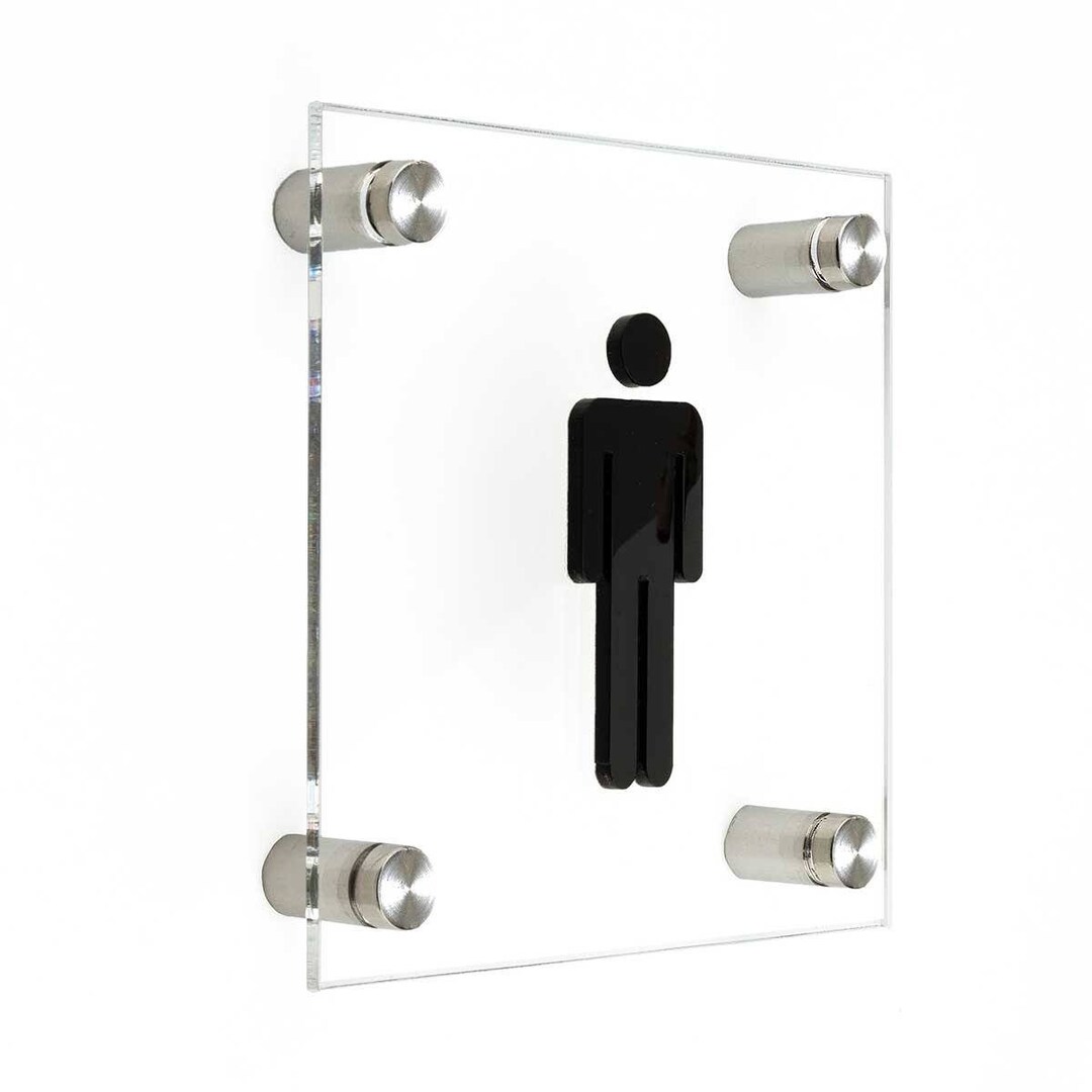 Bsign - Men Restroom Sign - Acrylic Bathroom Plate - WC Toilet Door ...