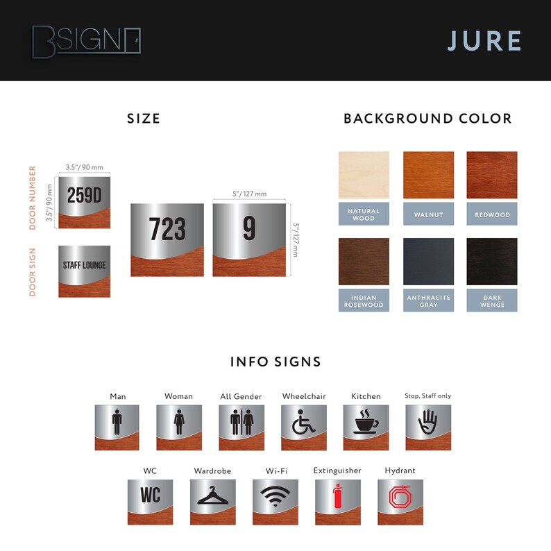 Apartment Door Number Sign Flat Metal Numbers Modern Room | Etsy