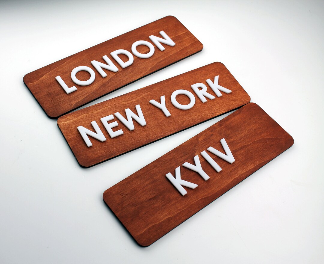 Wooden Sign Time Zone Clock, Personalized World Clocks Signage, Clock ...