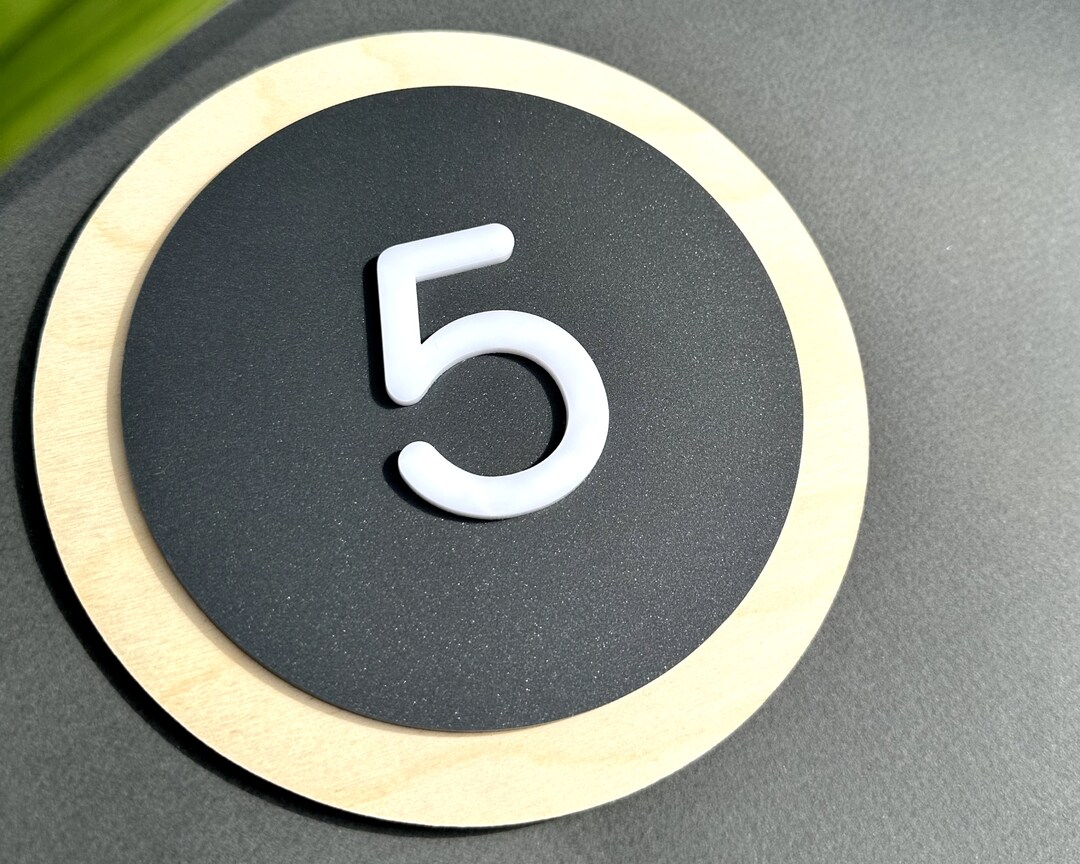 Modern Round Apartment Numbers Sign - Hotel Condo Door Signage ...