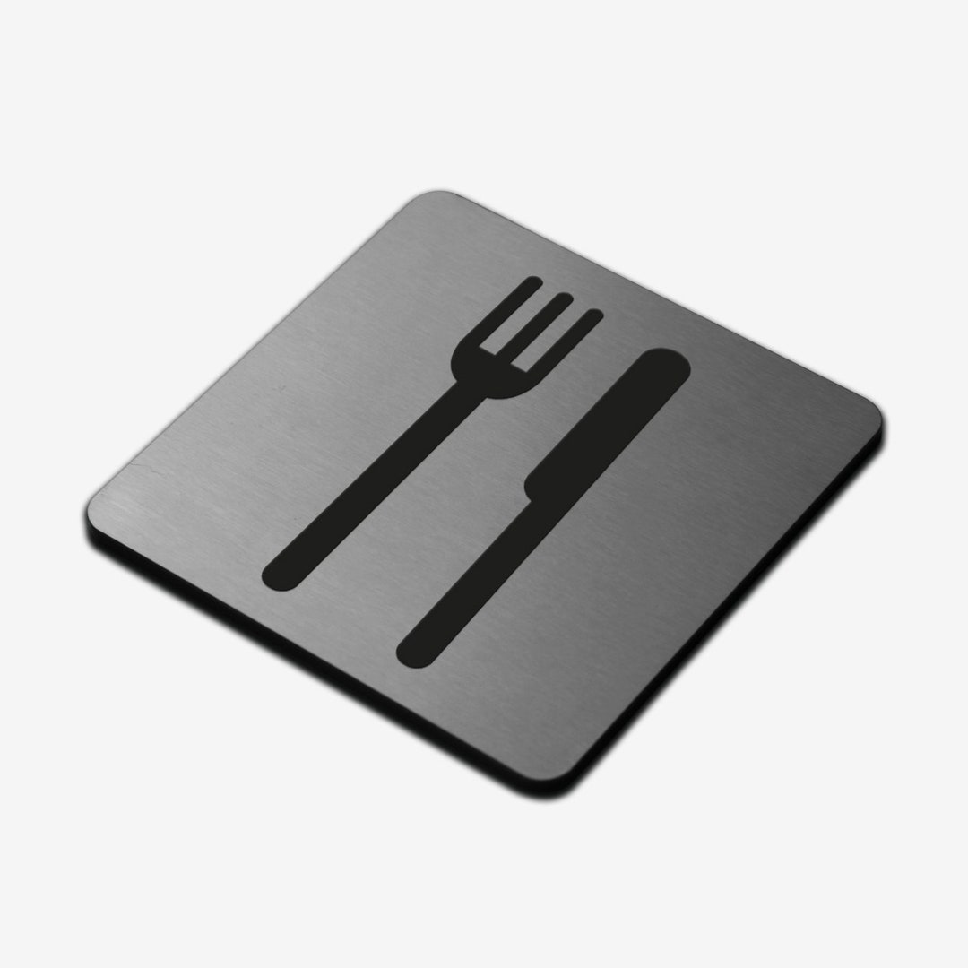 Bsign - Metal Kitchen Sign - Canteen Sticker Decor - Stainless Steel ...
