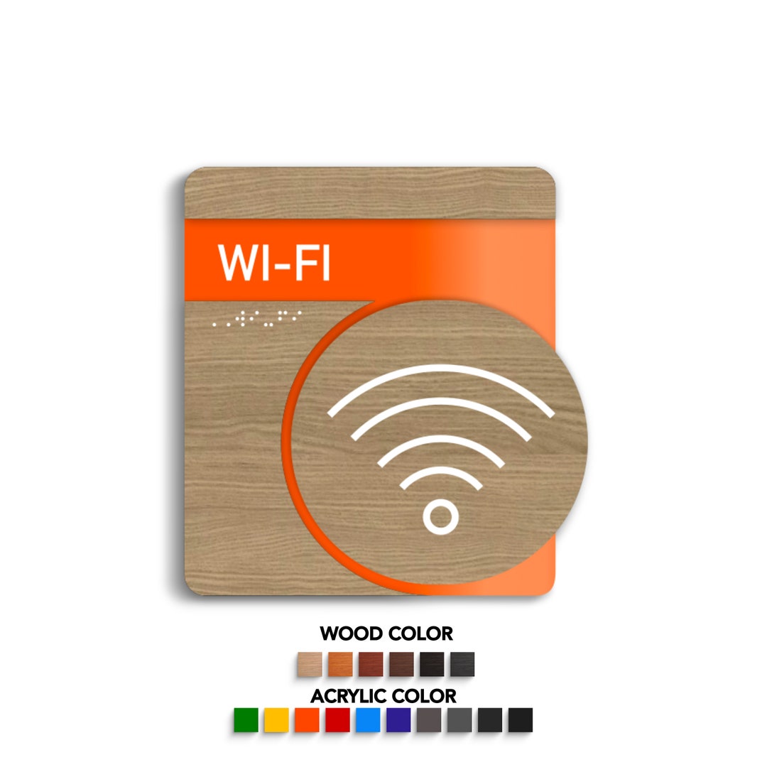 Wi Fi- Door Sign for Office - Information Icon Signs Plate for Office ...