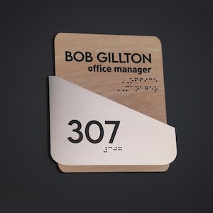 Door Number Sign for Office Room - With Name and Number Wall Room ...