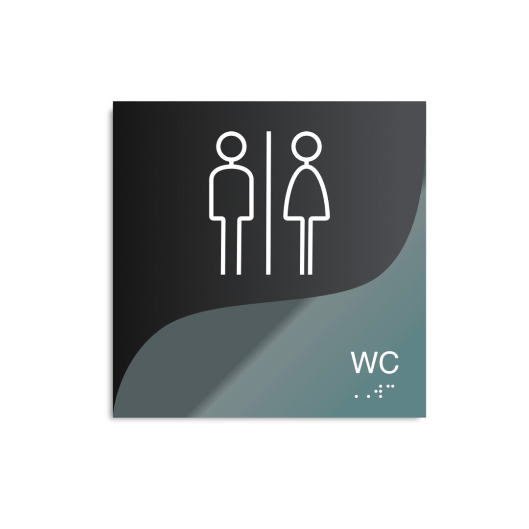 Custom Double Acrylic Sign, Toilet Signs for Bathroom gray Calm Design ...