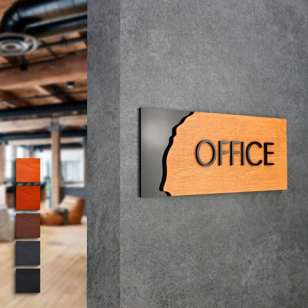 Bsign - Custom Door Sign - Office Wood Sign - Wall Room Signage - Decor ...