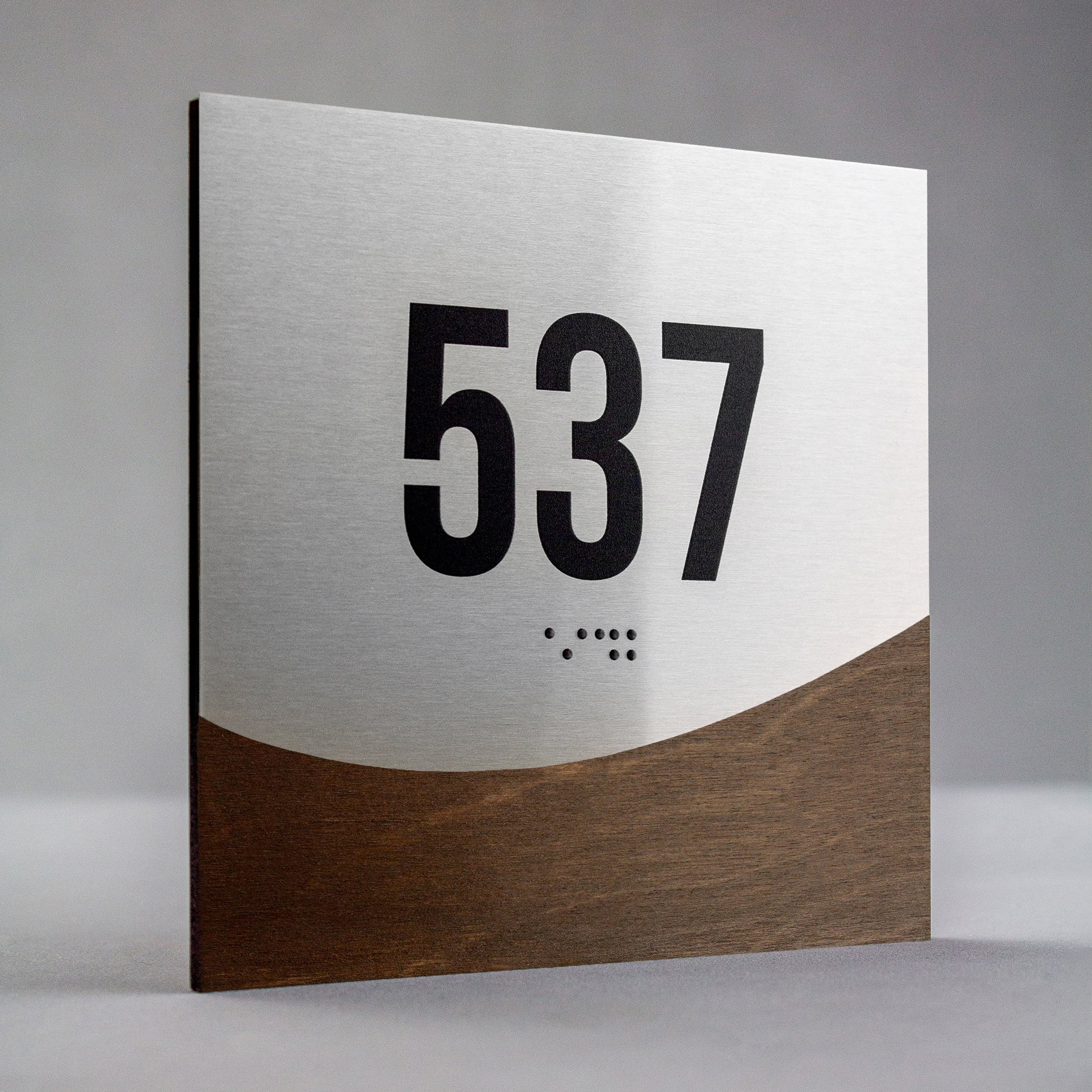 Bsign - Wooden and Steel Office Door Numbers Plaque - Best Choose for ...