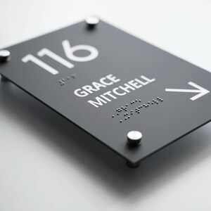 Custom Acrylic Number Sign - Personalized ADA Wall Signs - Office Door ...