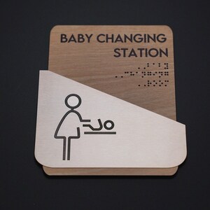 Baby Change Room Sign for Mother - Door Plate "downhill" Design - Etsy