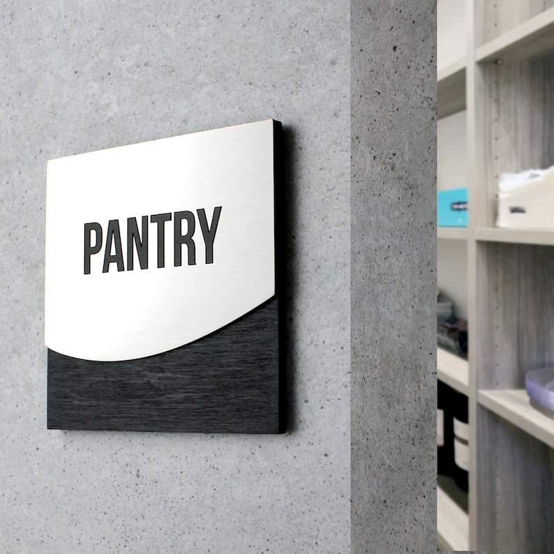 Pantry Sign for Door Metal Pantry Room Decal Wood Labels | Etsy
