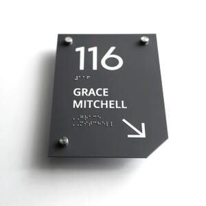 Custom Acrylic Number Sign - Personalized ADA Wall Signs - Office Door ...