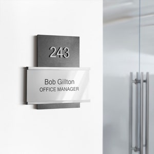 Bsign - Door Sign for Office Signage Made of Acrylic, and Metal Room ...