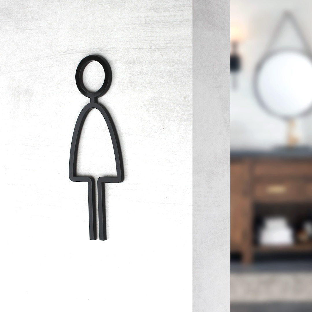 Bsign - Ladies Restroom Sign - Modern Toilet Sign - Restroom Signage - Etsy