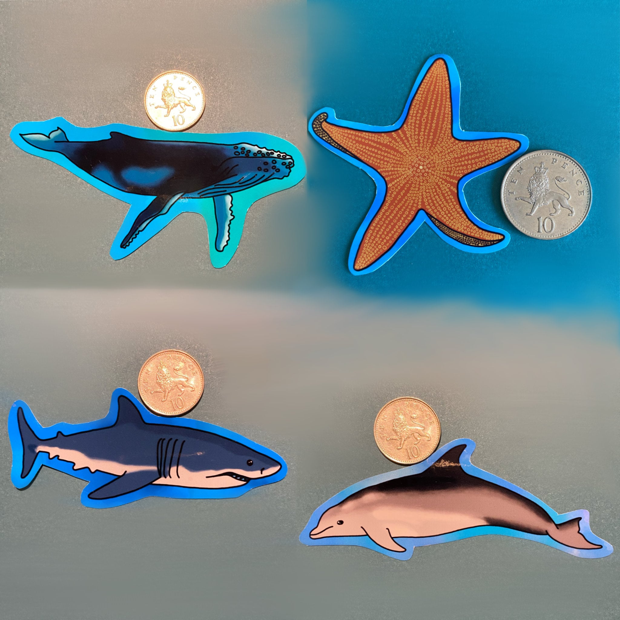 Sea Creature Stickers Multi Pack of 10 | Etsy