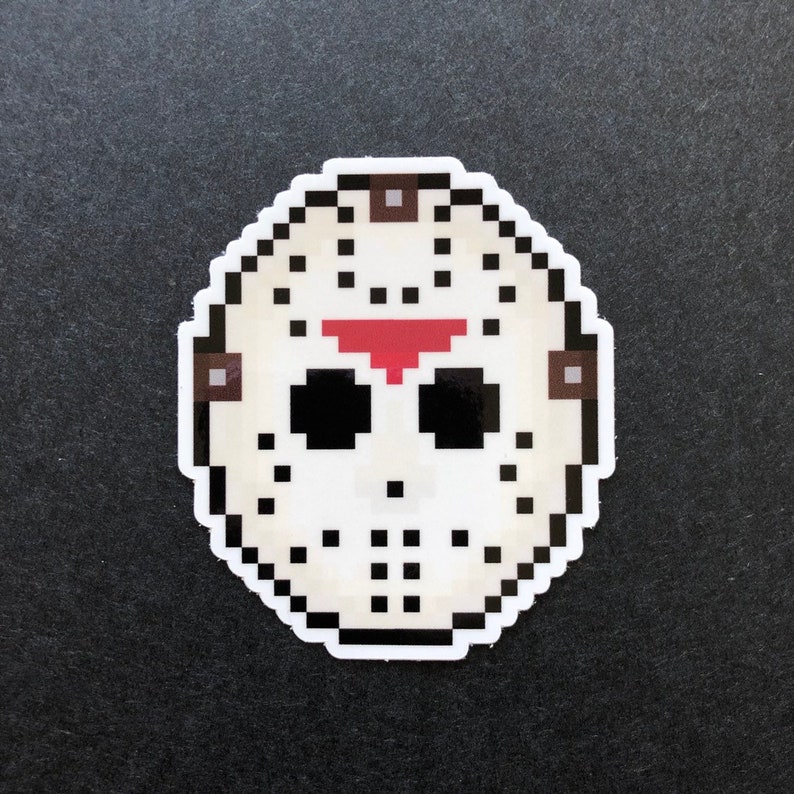 8 Bit Jason Voorhees mask sticker | Etsy