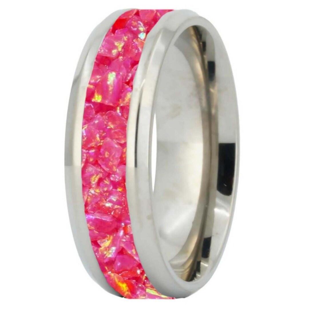 Opal Ring - OP43 Hot Pink - Titanium Core - Etsy