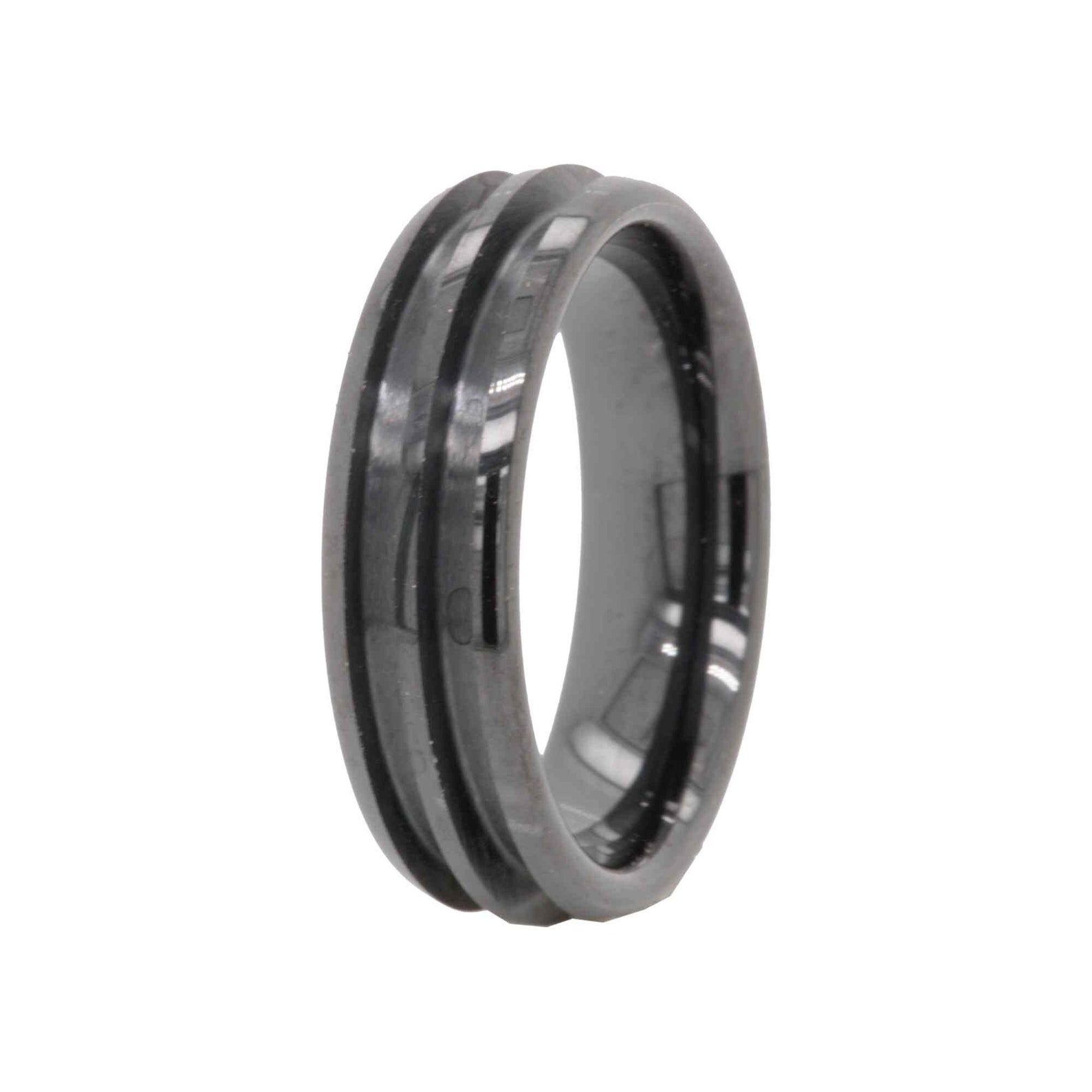 6mm Ring Core Blank- Double Channeled Black Ceramic - Etsy