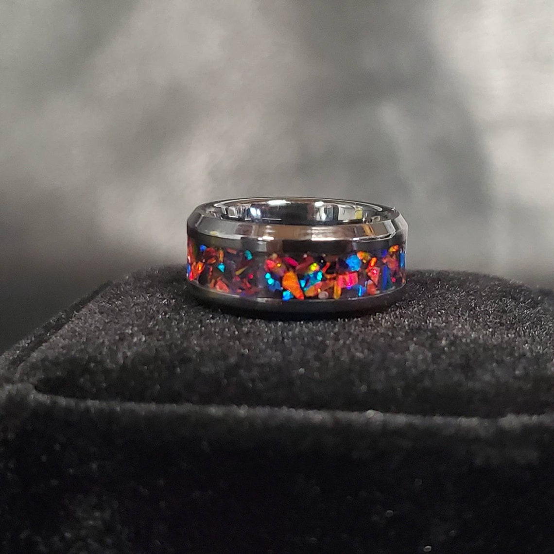 Cremation Ring Indianna Bones Opal Mix | Etsy