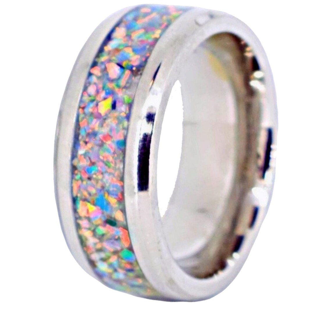 Opal Ring - OP77 Royal Blue Grey- Titanium Core - Etsy