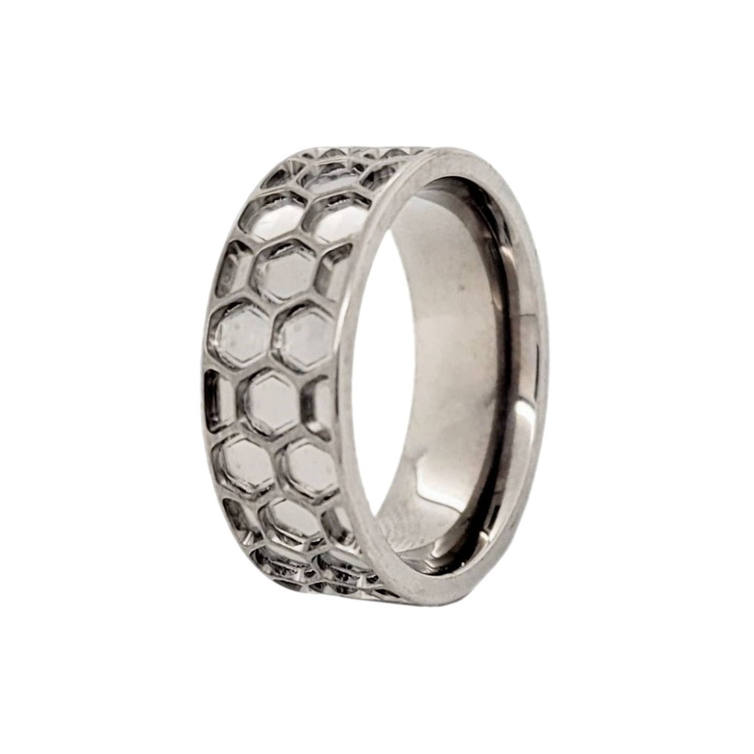 8mm Honeycomb Titanium Ring Blank - Etsy