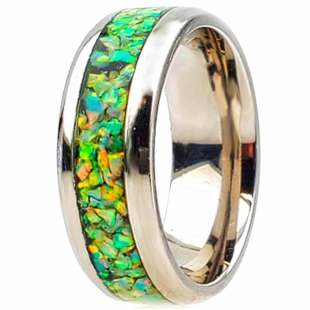 Opal Ring - OP03 Moon Yellow - Titanium Core - Etsy