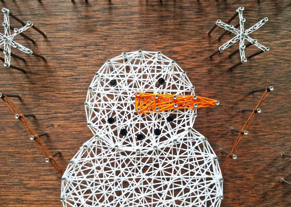 Snowman String Art DIY Kit Finished - Etsy