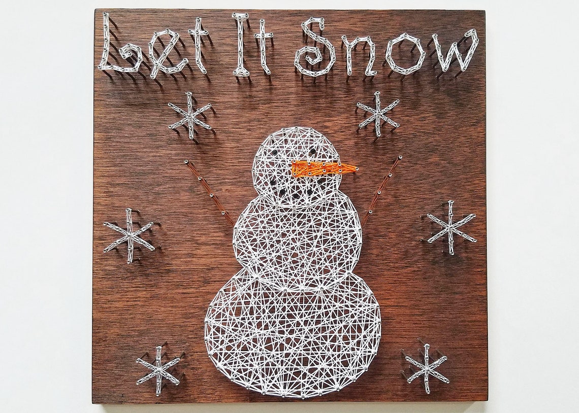 Snowman String Art DIY Kit Finished - Etsy
