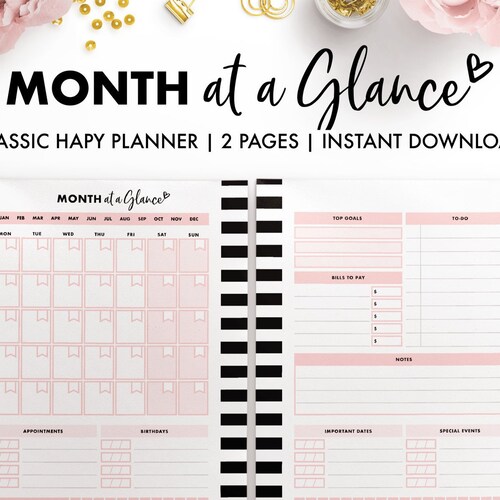 Classic HP Month at a Glance - Etsy