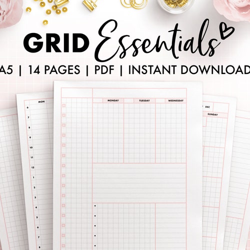 A5 Planner Basics Simple Essentials Collection Printable - Etsy