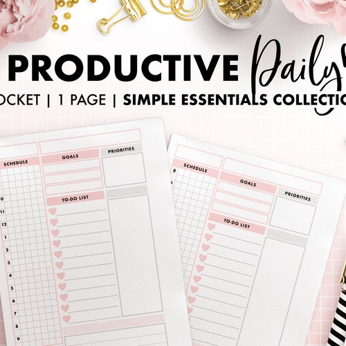 Daily Planner Printable Pocket Size Daily Planners and - Etsy