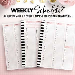 Personal Wide Weekly Schedule - Etsy