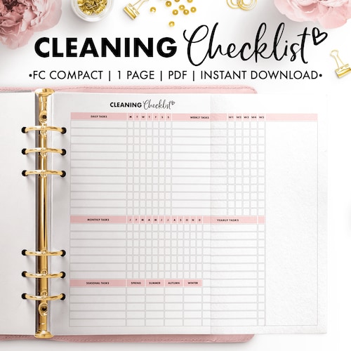 Zone Cleaning FC Compact Cleaning Zones Printable Insert for - Etsy