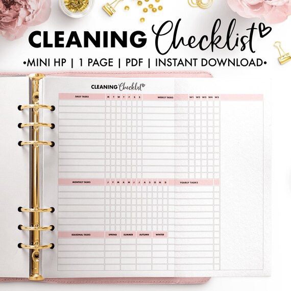 Mini HP Cleaning Checklist - Etsy